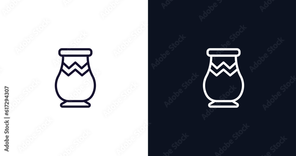 vase icon. Thin line vase icon from history collection. Outline vector ...