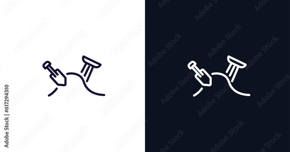 archaeological icon. Thin line archaeological icon from history ...