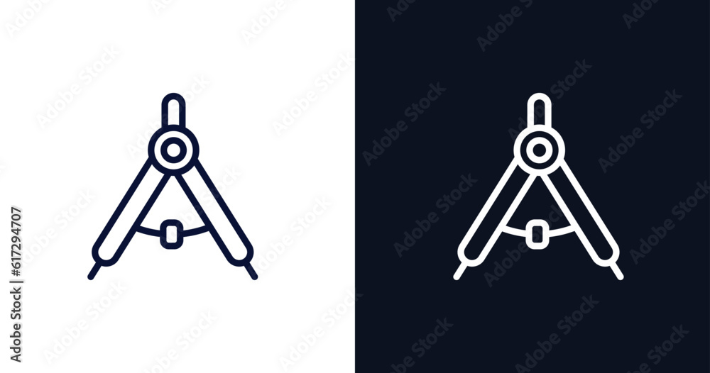 drawing compass icon. Thin line drawing compass icon from construction ...