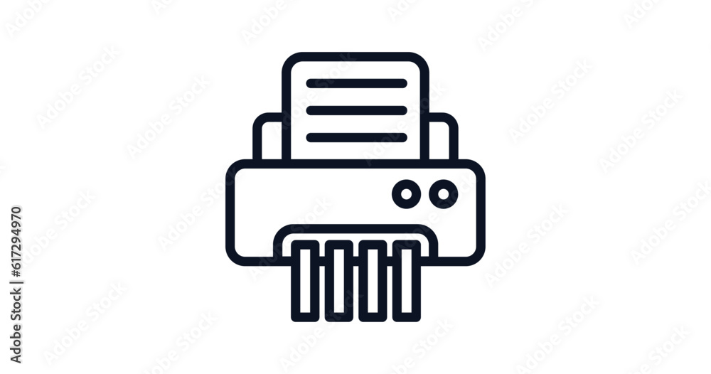 paper shredder icon. Thin line paper shredder icon from business and ...