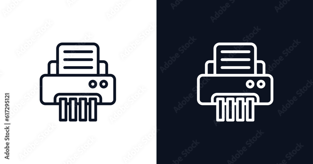 paper shredder icon. Thin line paper shredder icon from business and ...