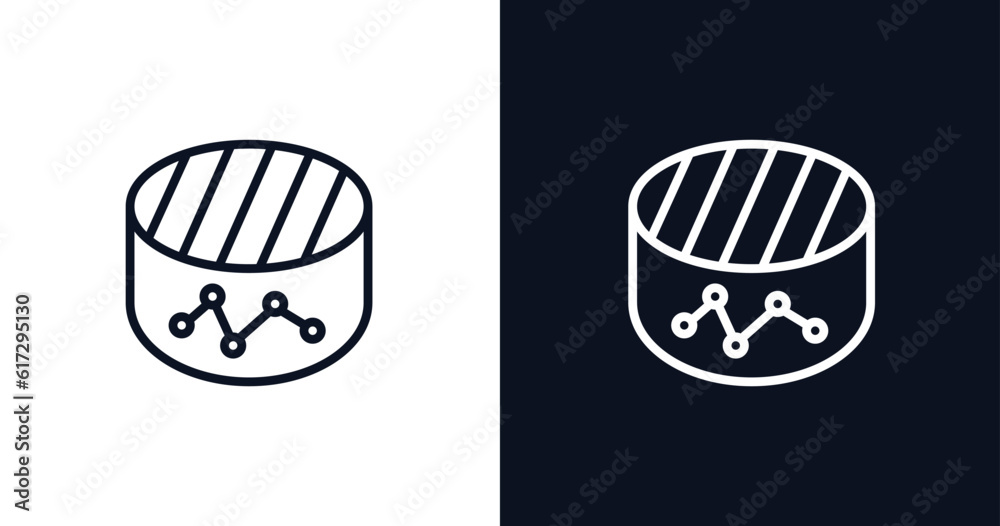 merge charts icon. Thin line merge charts icon from business and analytics collection. Outline ...