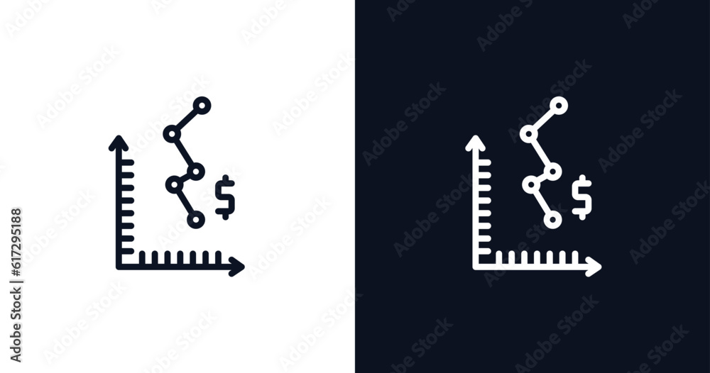 depleting chart icon. Thin line depleting chart icon from business and ...