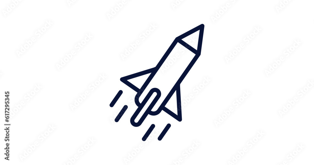 missile icon. Thin line missile icon from military and war and ...
