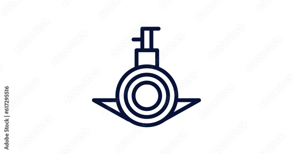 Submarine Front View Icon Thin Line Submarine Front View Icon From Military And War And
