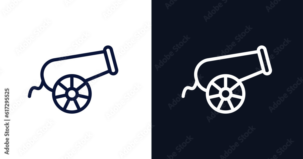 canon icon. Thin line canon icon from military and war and collection ...
