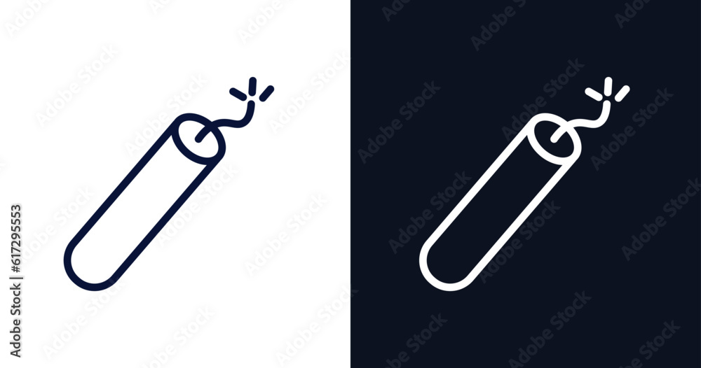 dynamite icon. Thin line dynamite icon from military and war and ...
