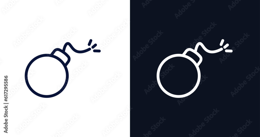 bomb icon. Thin line bomb icon from military and war and collection ...