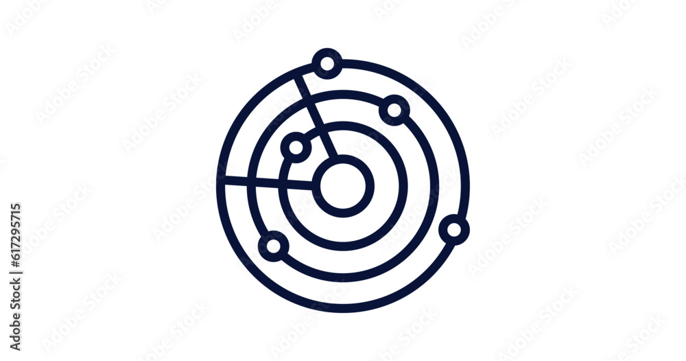 militar radar icon. Thin line militar radar icon from military and war ...