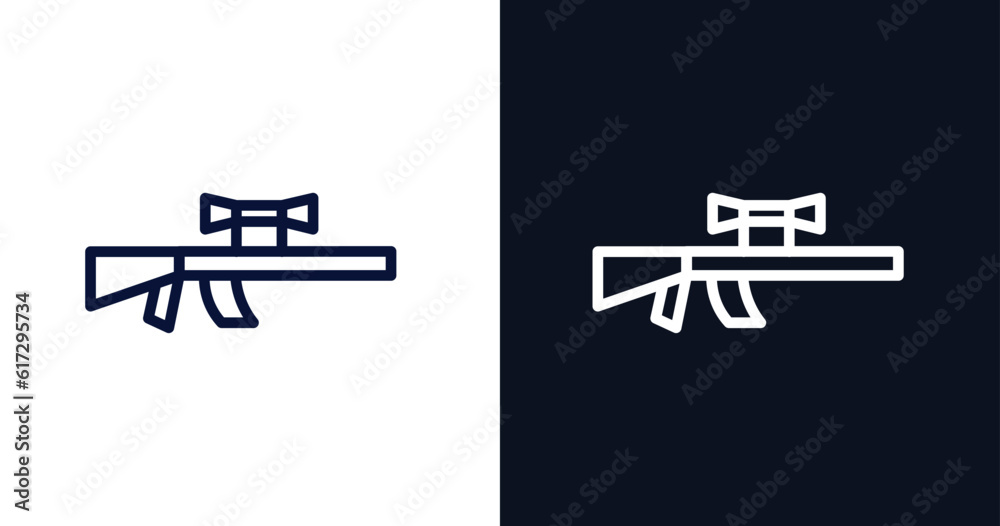 sniper rifle icon. Thin line sniper rifle icon from military and war ...
