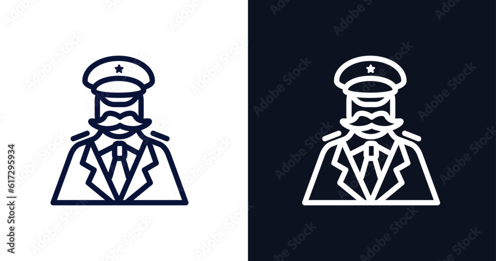 general icon. Thin line general icon from military and war and ...