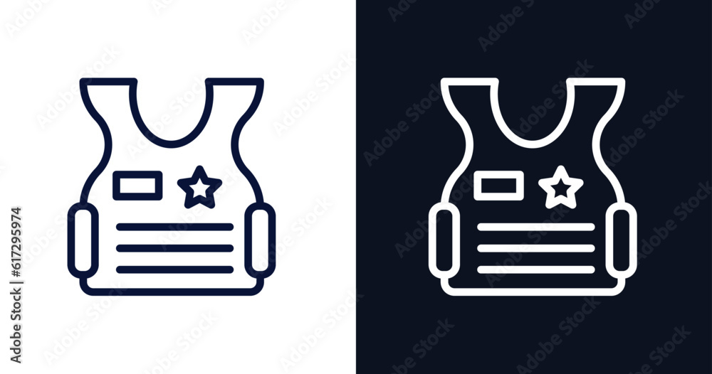 bulletproof icon. Thin line bulletproof icon from military and war and ...