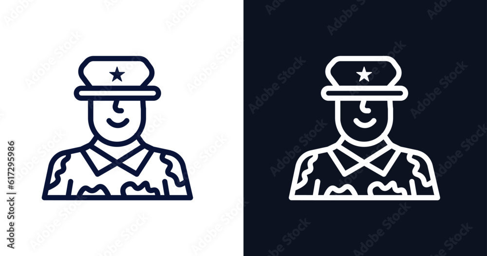 lieutenant icon. Thin line lieutenant icon from military and war and ...