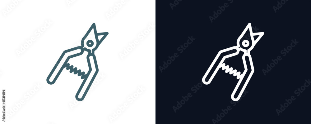 shears icon. Thin line shears icon from agriculture and farm collection ...