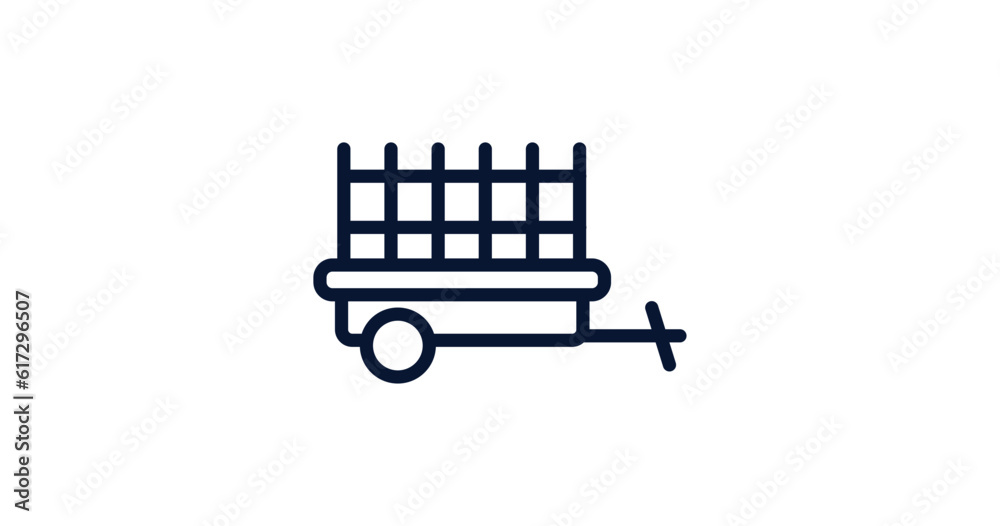 farm trailer icon. Thin line farm trailer icon from agriculture and ...