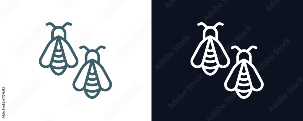 bees icon. Thin line bees icon from agriculture and farm collection ...