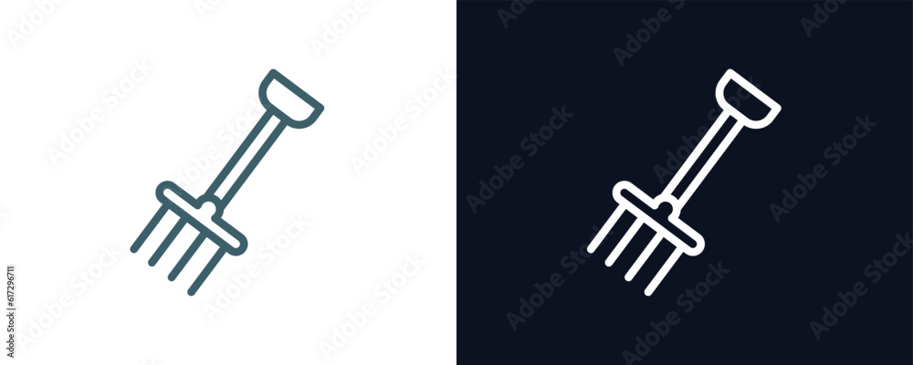 farming fork icon. Thin line farming fork icon from agriculture and ...
