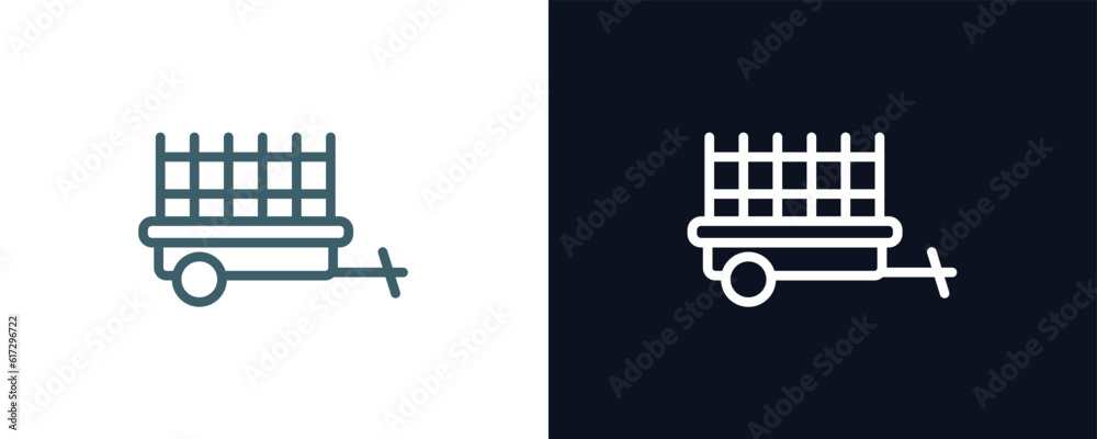 farm trailer icon. Thin line farm trailer icon from agriculture and ...