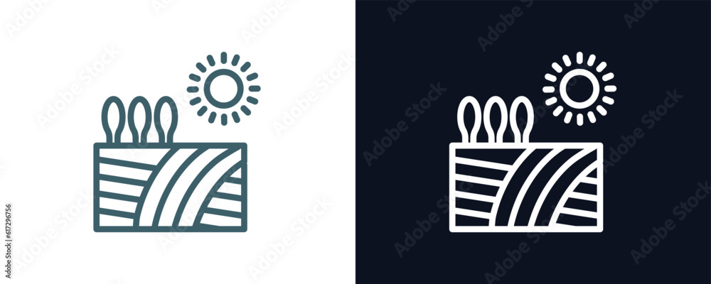 farm field icon. Thin line farm field icon from agriculture and farm ...