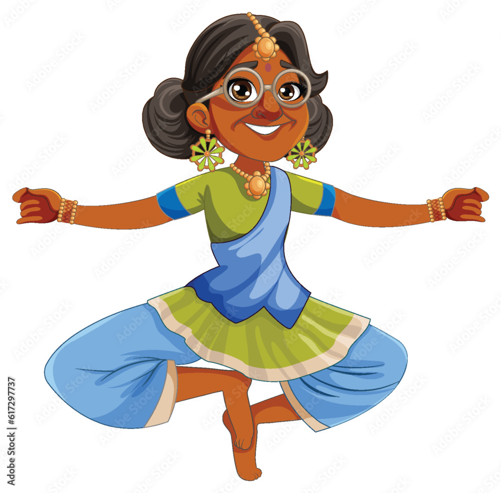 Indian cartoon characters in traditional cultural outfit Stock Vector ...