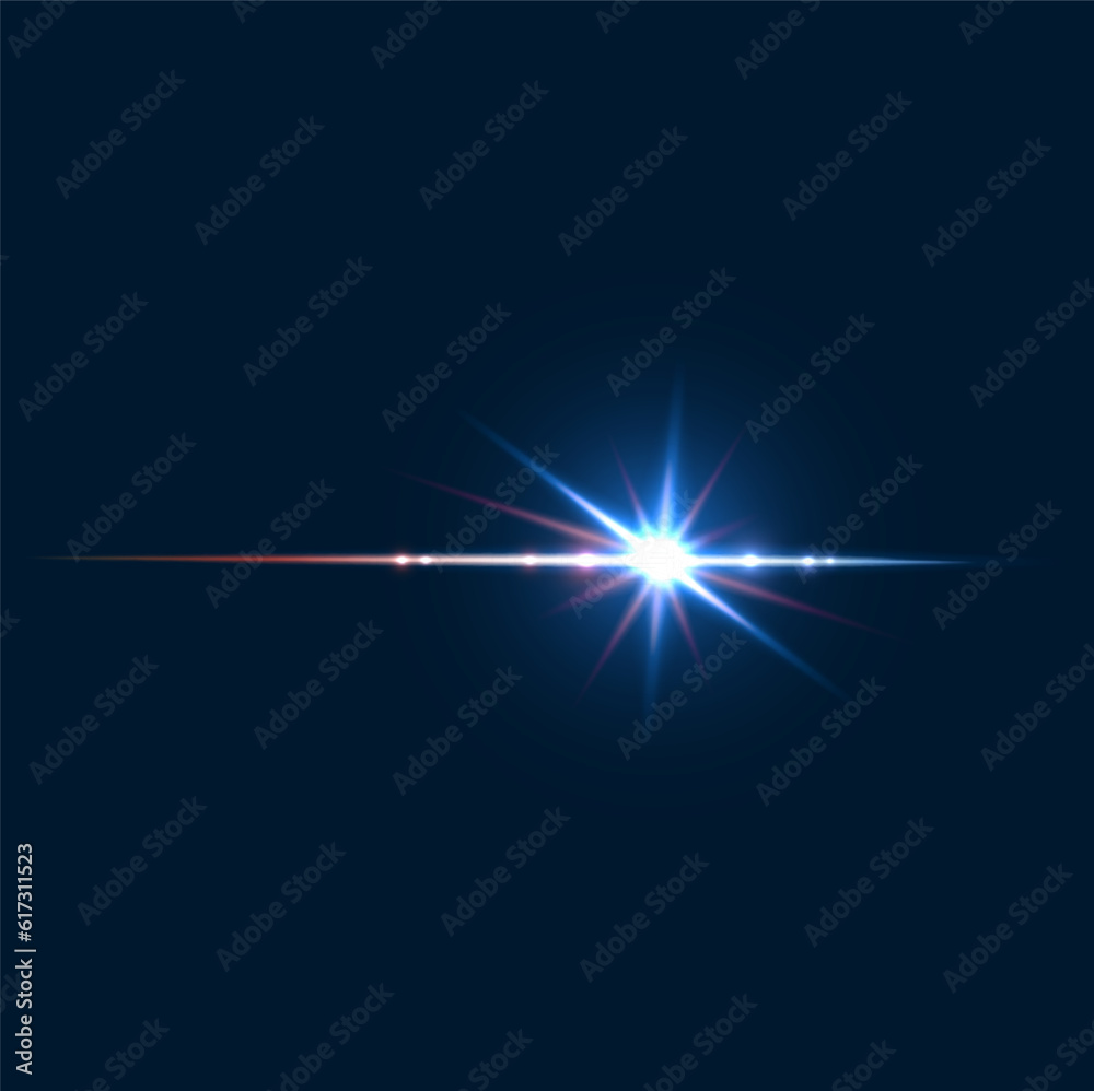 Light shine or sparkle flash and bokeh lens flare effect, vector ...