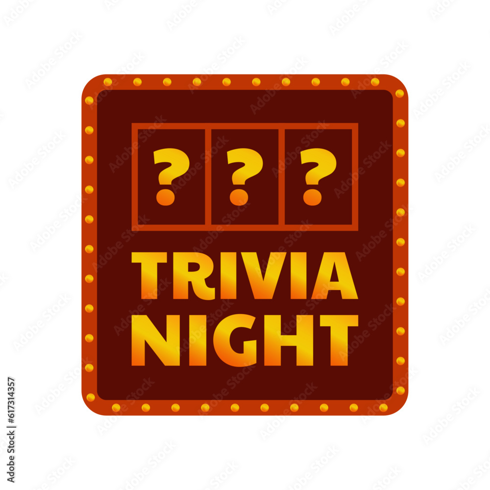 Trivia night. Quiz night. PUB quiz. Vector banner with transparent ...