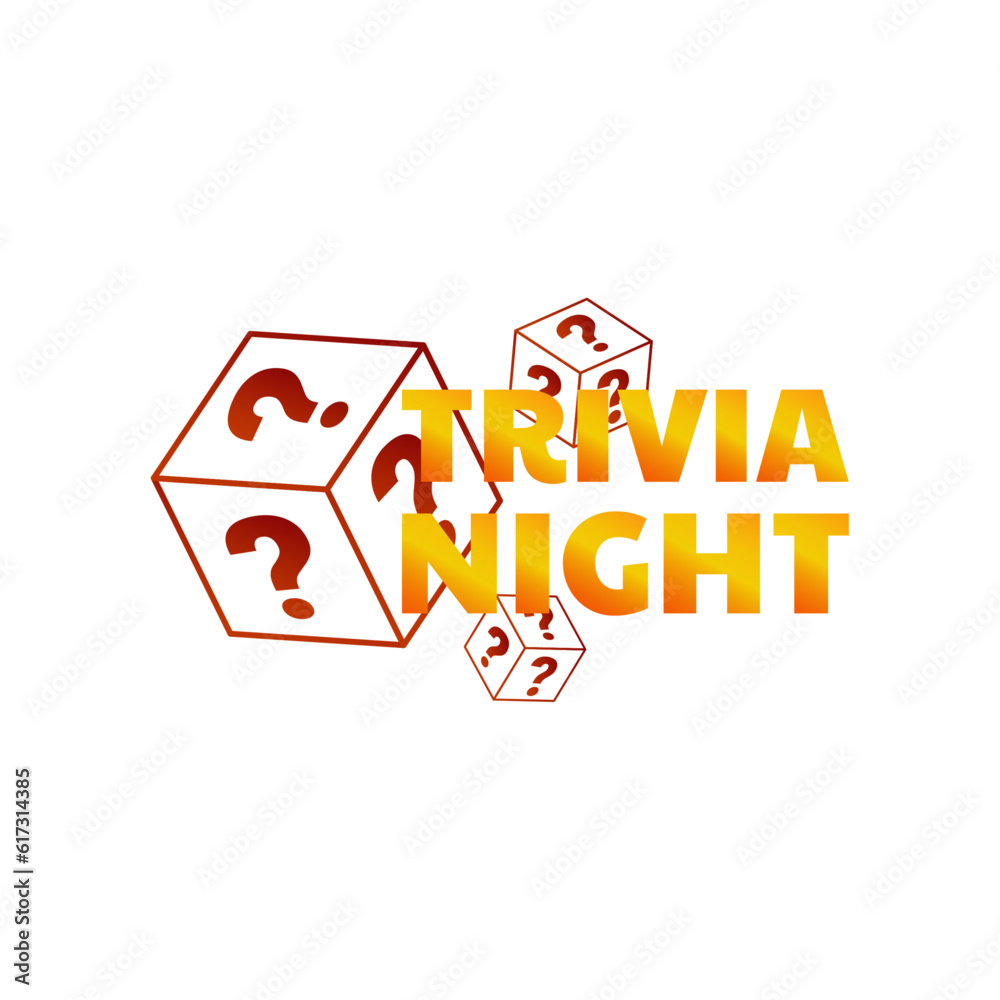 Trivia night. Quiz night. PUB quiz. Vector banner with transparent ...