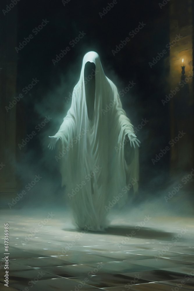 Ethereal ghost apparition being the soul of a dead person who has ...