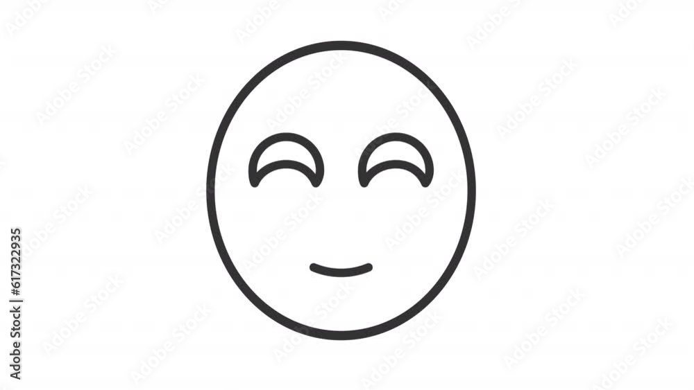 Animated smiling emoji line icon. Happy face animation. Online ...