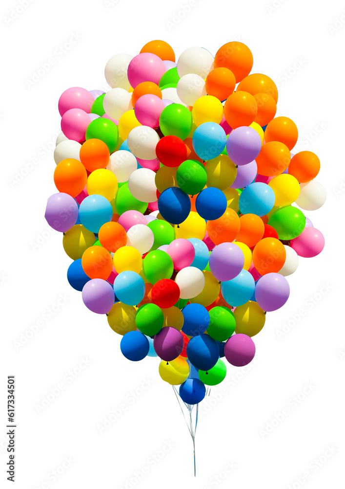 Set Balloon isolated on transparent background. Realistic colorful ...