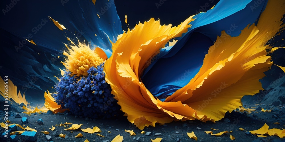 Abstract texture in blue and yellow. Abstract blue and yellow ...