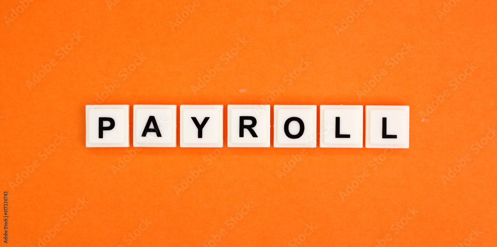 letters of the alphabet with the word payroll. payroll concept ...
