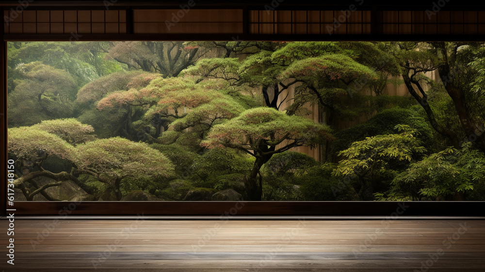 Japanese themed empty table background,, created with AI Generative ...