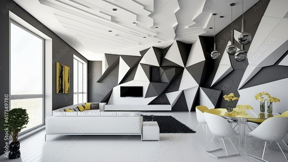 Ultra Modern Interior Design with Featuring Furniture, Wall Mounted ...