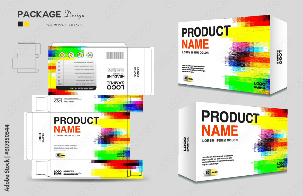 Vetor de Cosmetic box design, Supplements box template, Package design ...