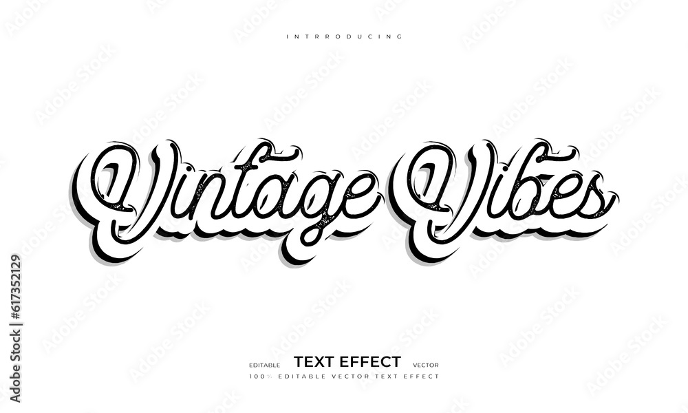 vintage retro lettering style editable colorful vector text effect ...