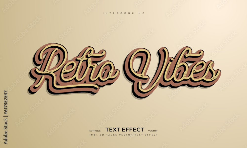 vintage retro lettering style editable colorful vector text effect ...