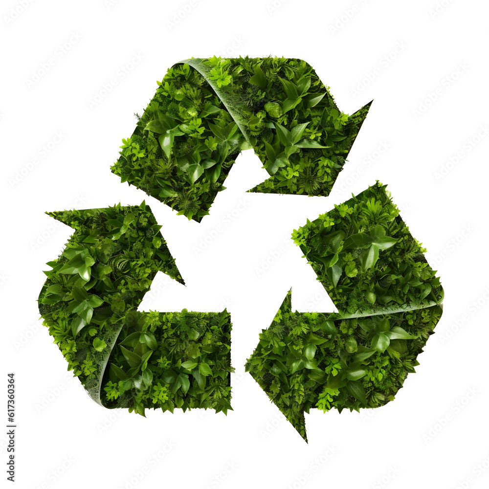 Green Recycling Symbol in Nature on transparent background PNG Stock ...