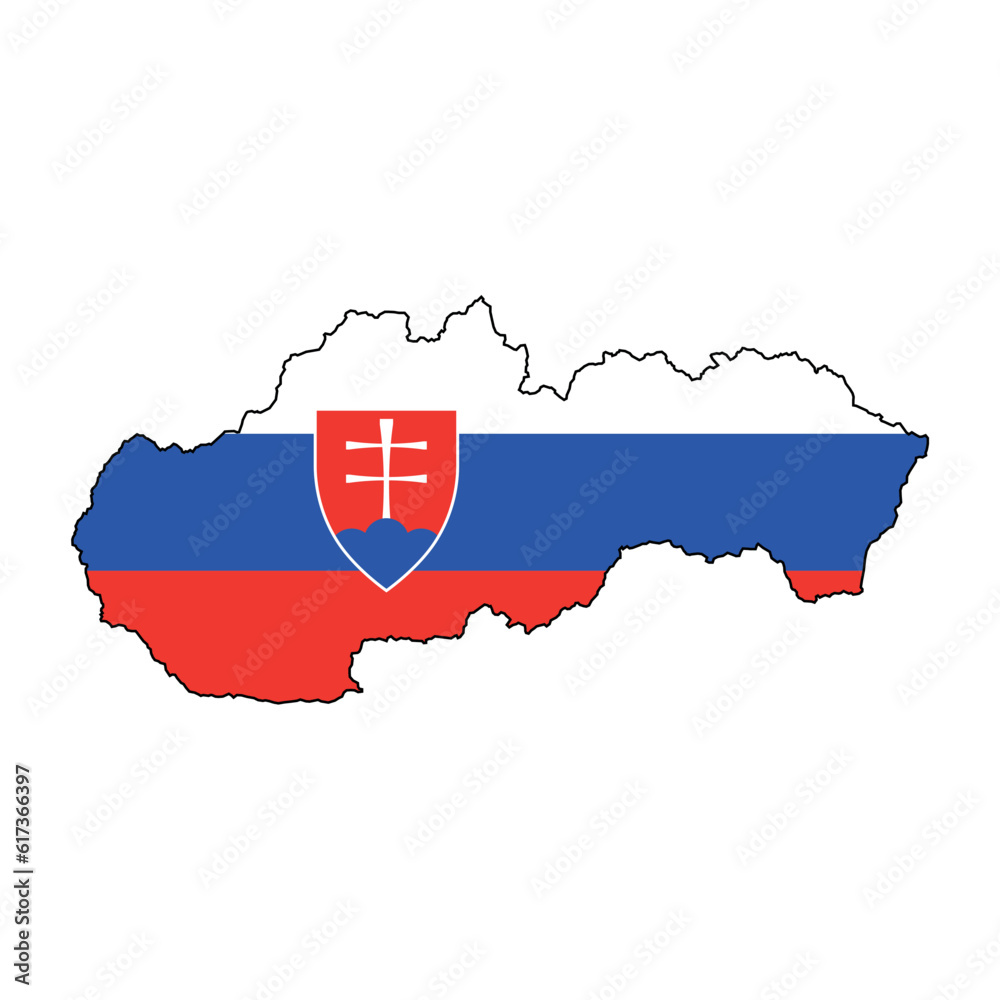 Slovakia map background with regions, region names and cities in color ...