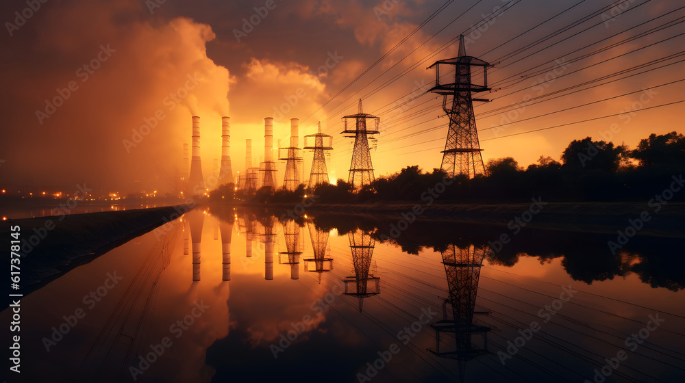 High power electricity poles in urban area connected to smart grid ...