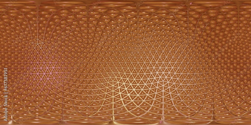 3D Illustration; CGI modeling; HDRI; 360º view panoramic, gold ...