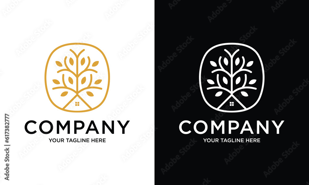 Tree house vector icon. Nature tree vector illustration logo design ...