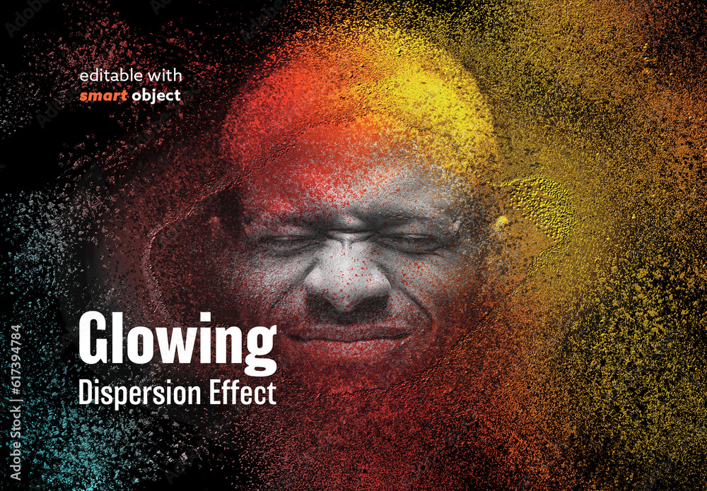 Glowing Dispersion Effect Stock Template | Adobe Stock