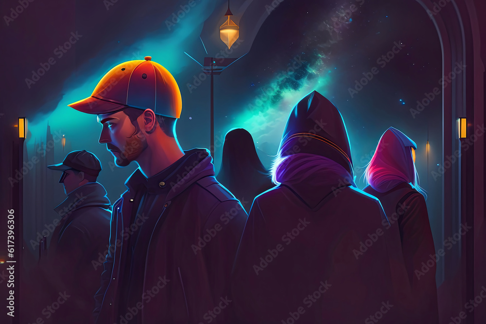 Chromatic Chaos at Golden Hour: A Modern Abstract Group of Crowded ...