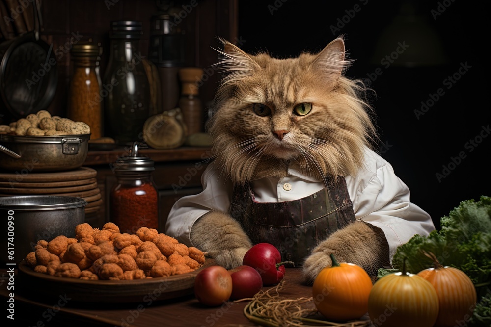 The Disguised Chef Cat: Picture a charismatic cat, disguised as a ...