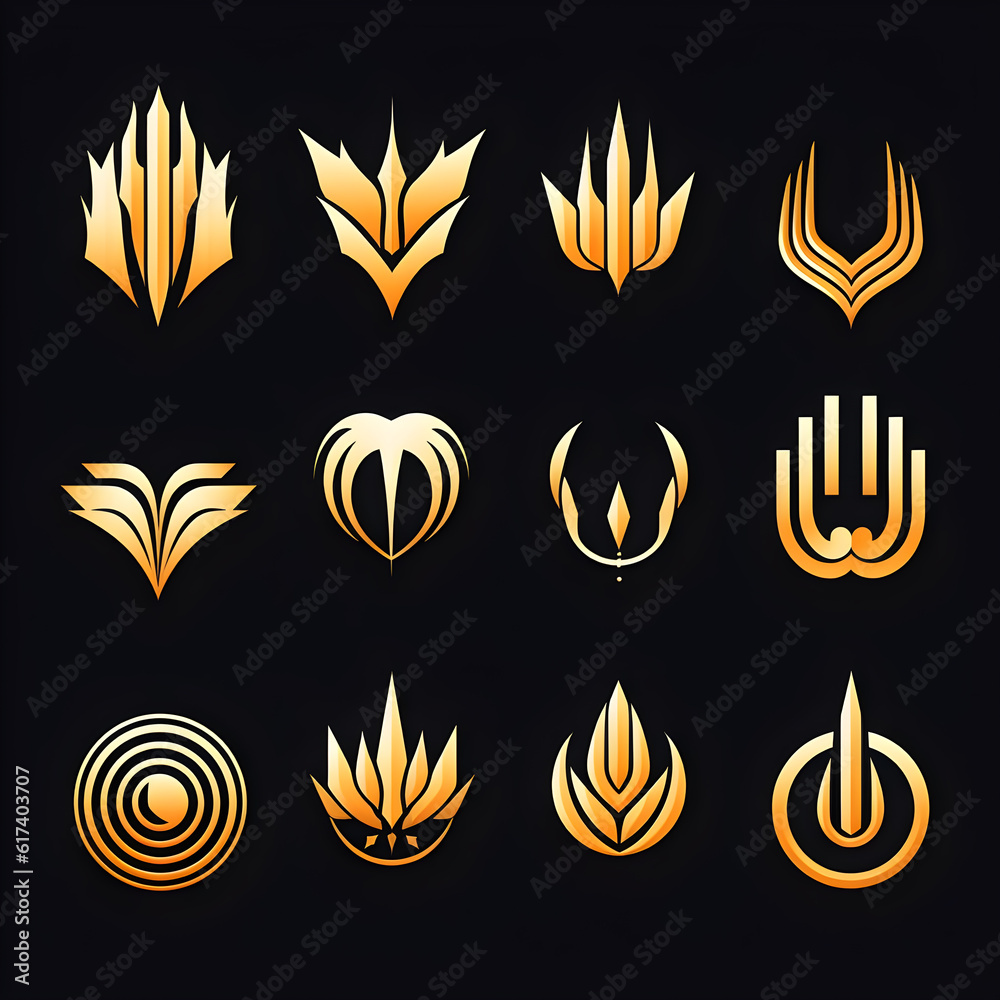 3d logo, 3d gold logo circle design on black background. AI generated ...