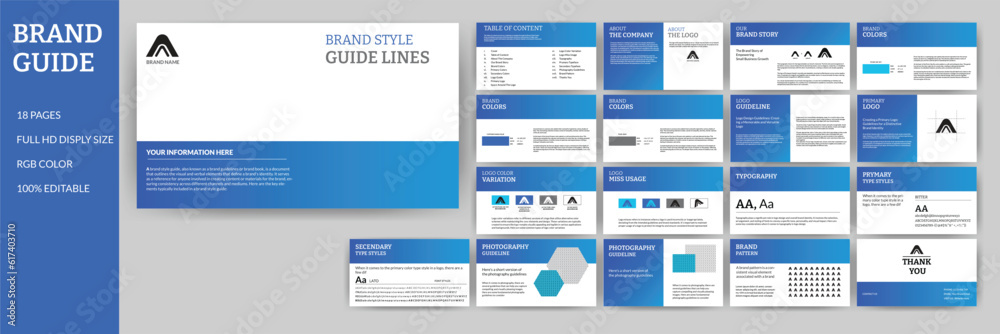Brand Guideline Template Brand Style Guide Book Brochure Layout Brand ...