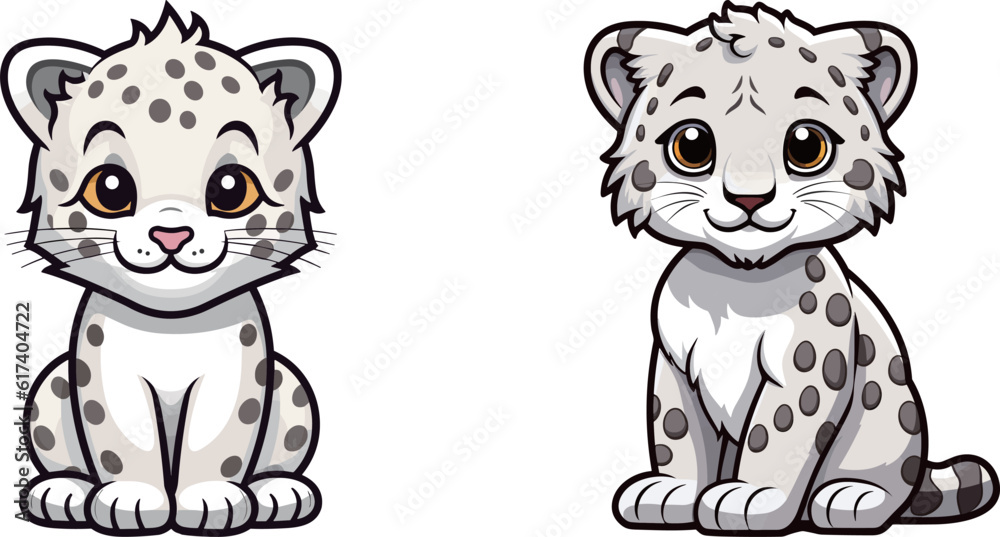 Cute little snow leopard head illustration portfolio Stock Vector ... Cute little snow leopard head illustration portfolio Stock Vector ...