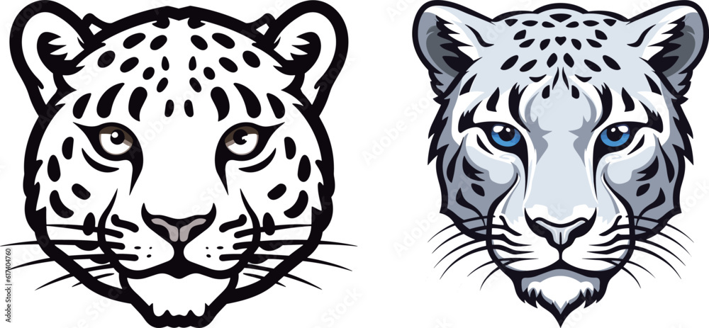 Cute little snow leopard head illustration portfolio Stock Vector ... Cute little snow leopard head illustration portfolio Stock Vector ...