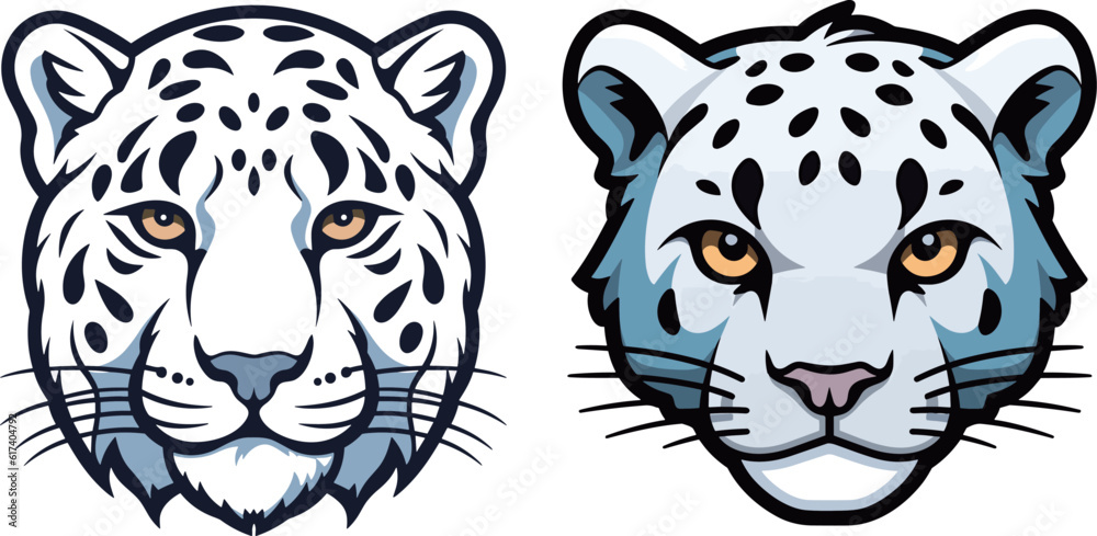 Cute little snow leopard head illustration portfolio Stock Vector ... Cute little snow leopard head illustration portfolio Stock Vector ...